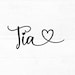 Tia SVG Cut File for Cricut and Silhouette With Heart Detail, PNG, EPS ...