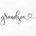 Grandson SVG Cut File for Cricut and Silhouette With Heart Detail, PNG ...