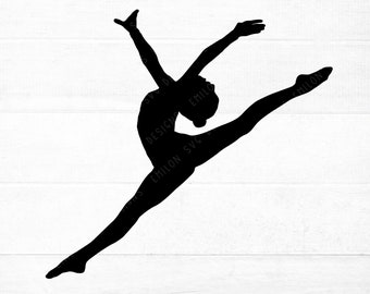 Gymnastics Clipart Black And White Leap