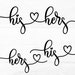 His and Hers SVG Cut File Bundle With Heart Detail for Cricut and ...