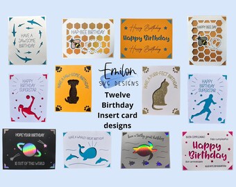 Happy Birthday Insert Card Svg - Etsy