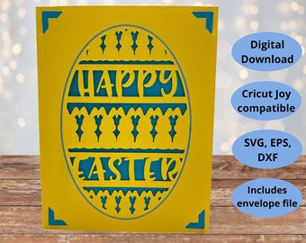 Happy Easter Insert Card SVG Cut File Cricut Joy Compatible - Etsy