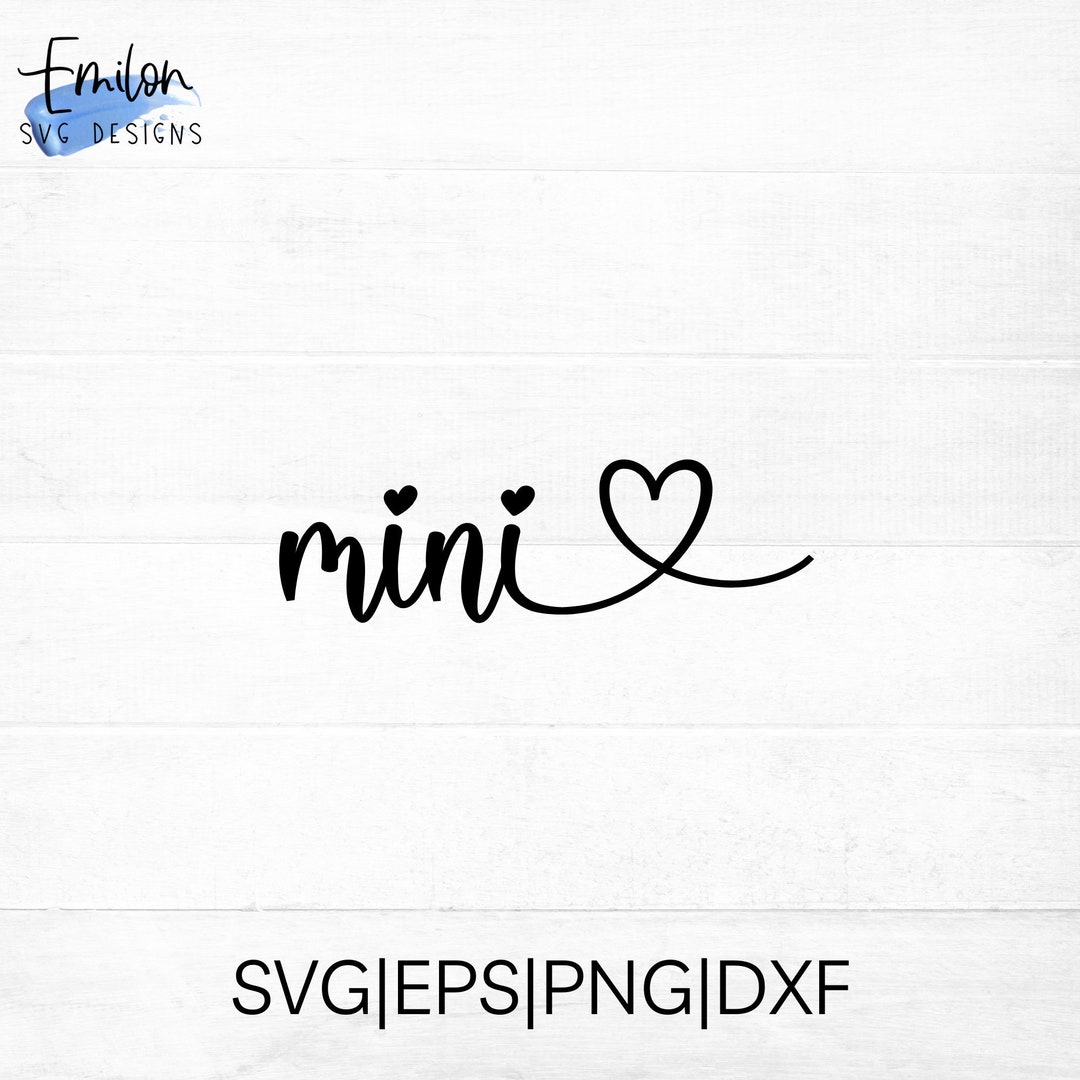 Mini SVG Cut File for Cricut and Silhouette With Heart Detail, PNG, EPS ...