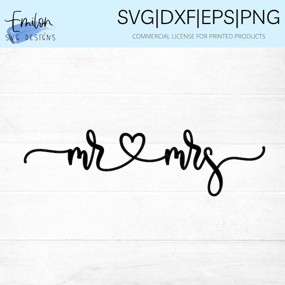Mr and Mrs SVG Cut File for Cricut and Silhouette Mr & Mrs - Etsy UK