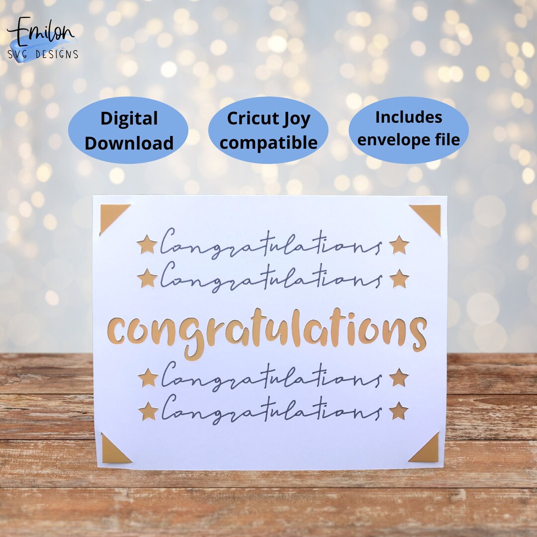 Congratulations Insert Card SVG Joy Compatible Insert Card - Etsy
