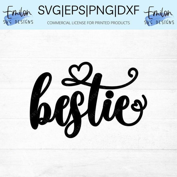 Bestie SVG Cut File for Cricut and Silhouette With Hearts - Etsy