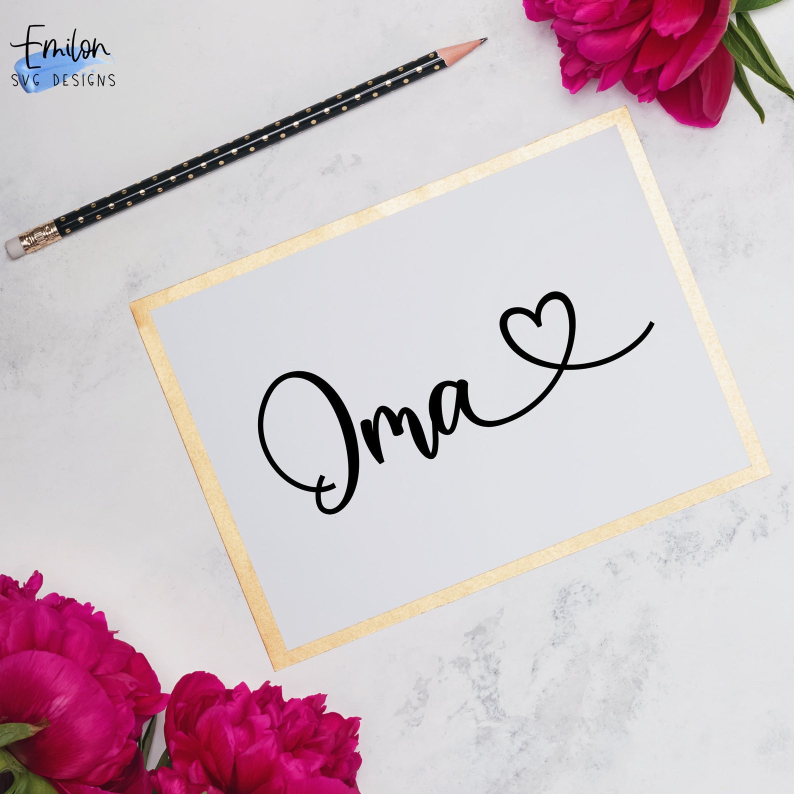 Oma SVG Cut File for Cricut and Silhouette With Heart Detail - Etsy UK