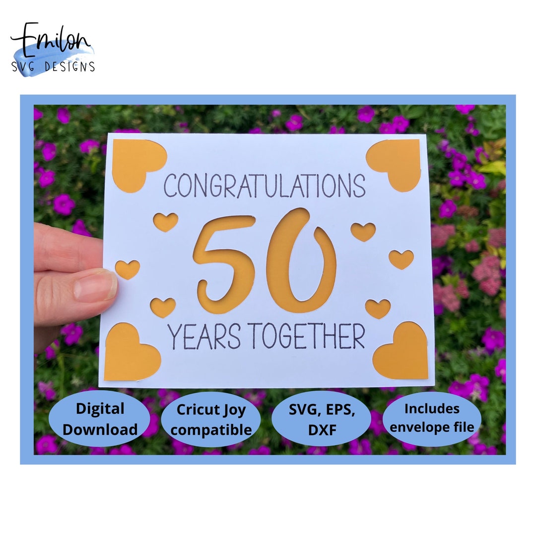 Congratulations 50 Years Together Insert Card SVG Joy - Etsy