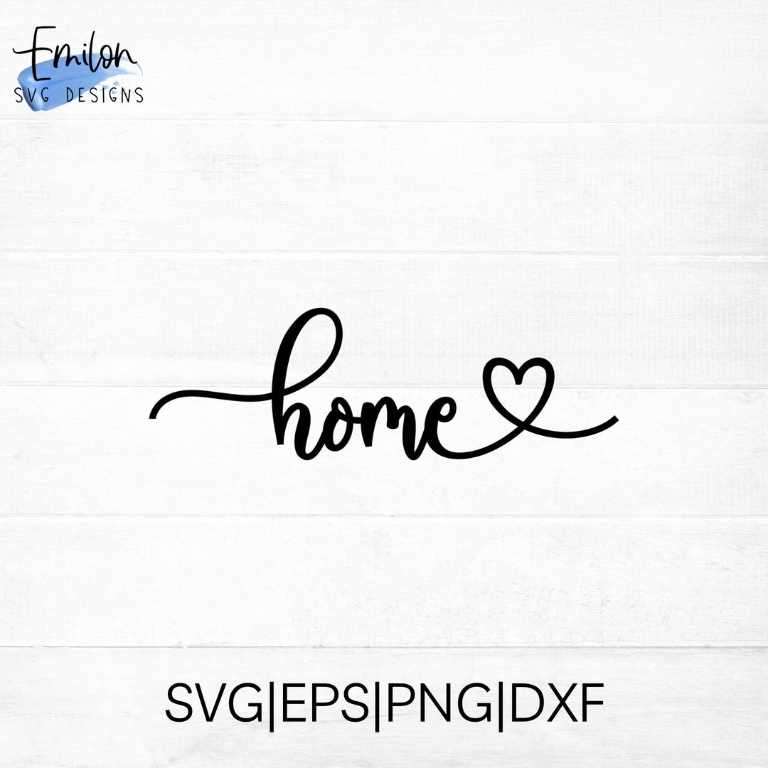 Home SVG Cut File for Cricut and Silhouette With Heart Detail, PNG, Eps ...