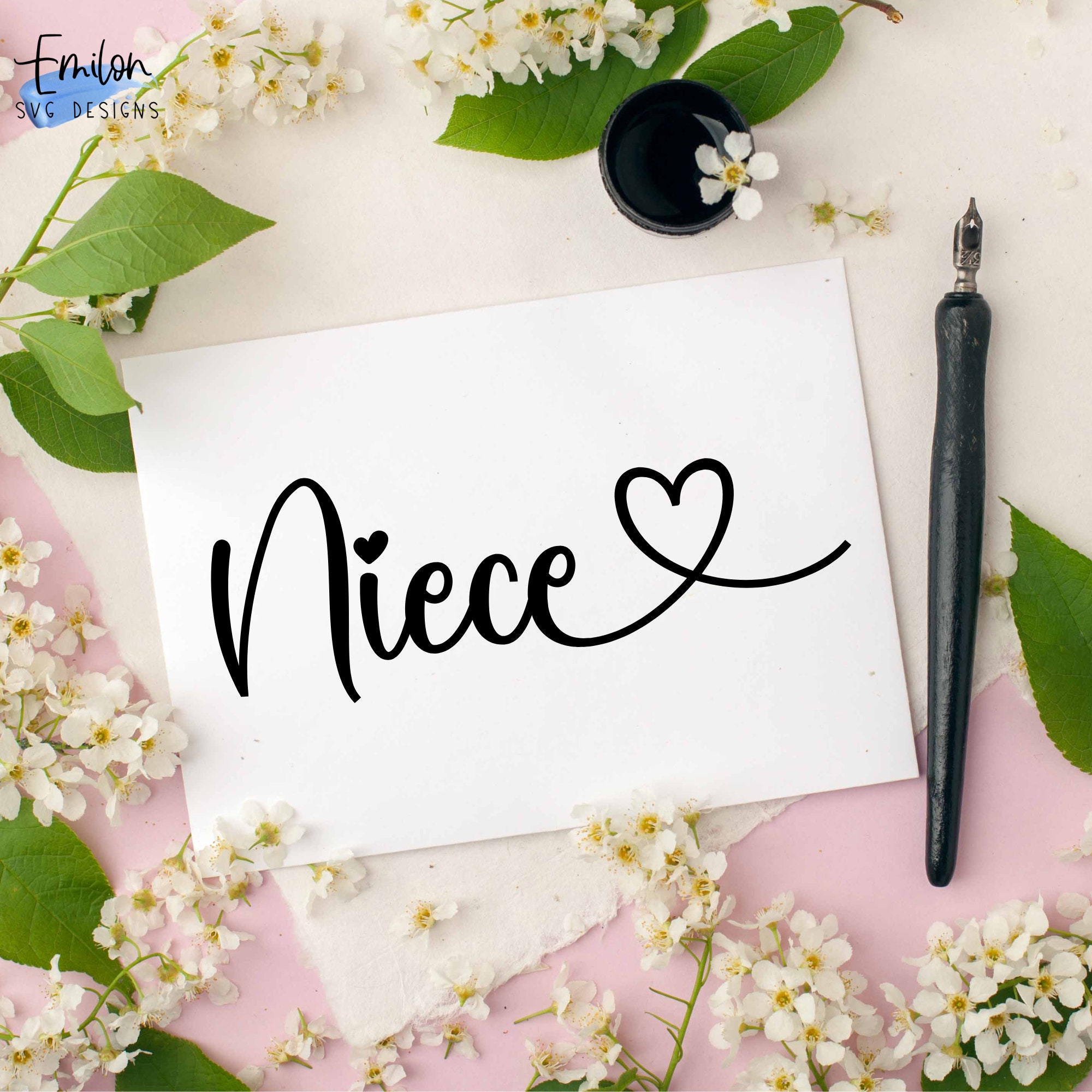 Niece SVG Cut File for Cricut and Silhouette With Heart Detail, PNG ...