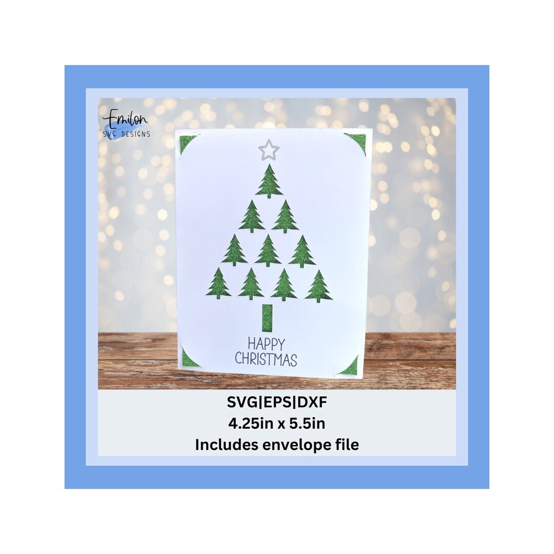 Happy Christmas Tree Insert Card SVG Cut File for Cricut and Silhouette ...