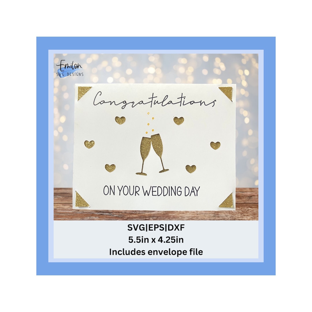 Congratulations on Your Wedding Day Insert Card SVG Cut File | Joy ...