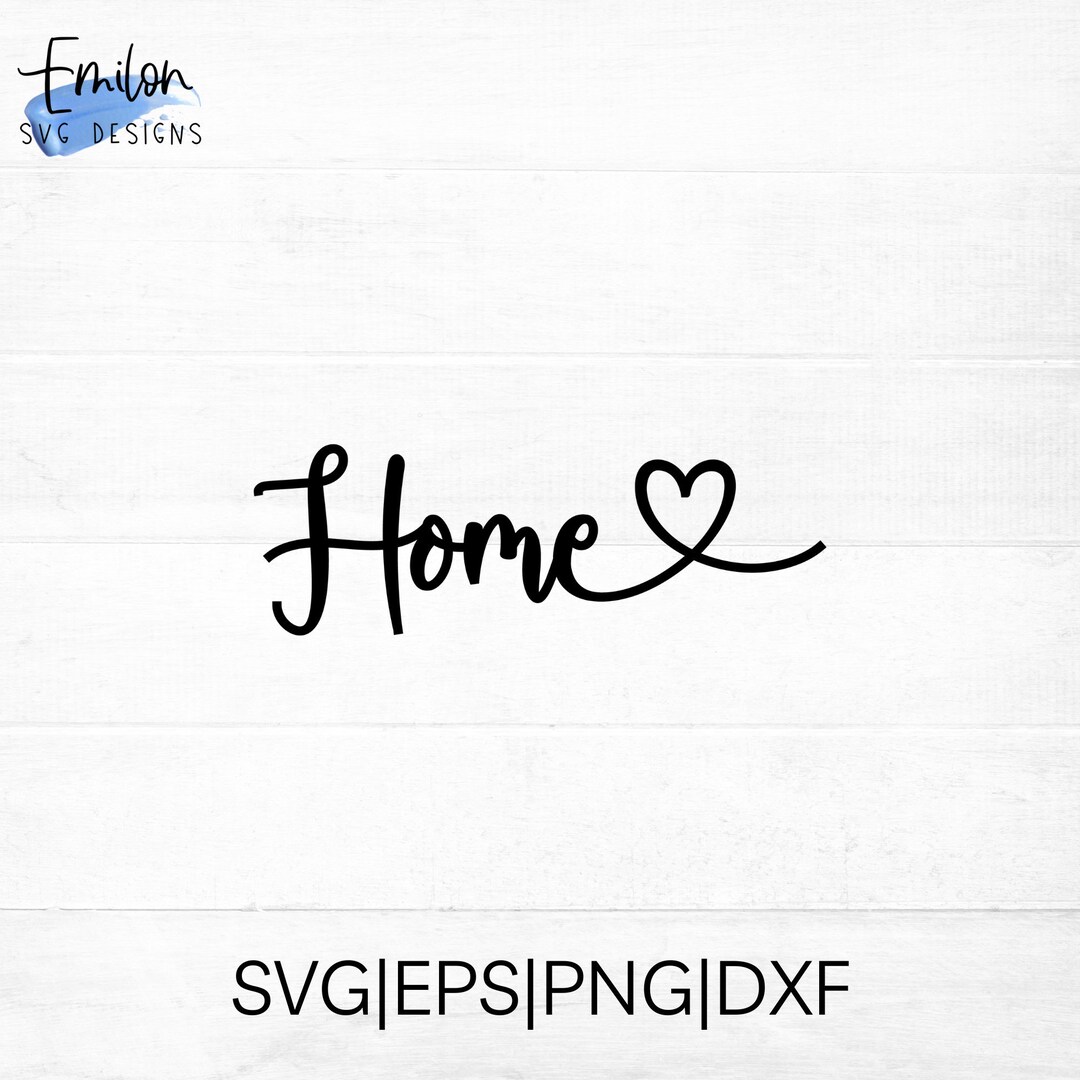 Home SVG Cut File for Cricut and Silhouette With Heart Detail, PNG, Eps ...