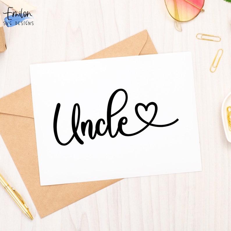 Uncle SVG Cut File for Cricut and Silhouette With Heart - Etsy