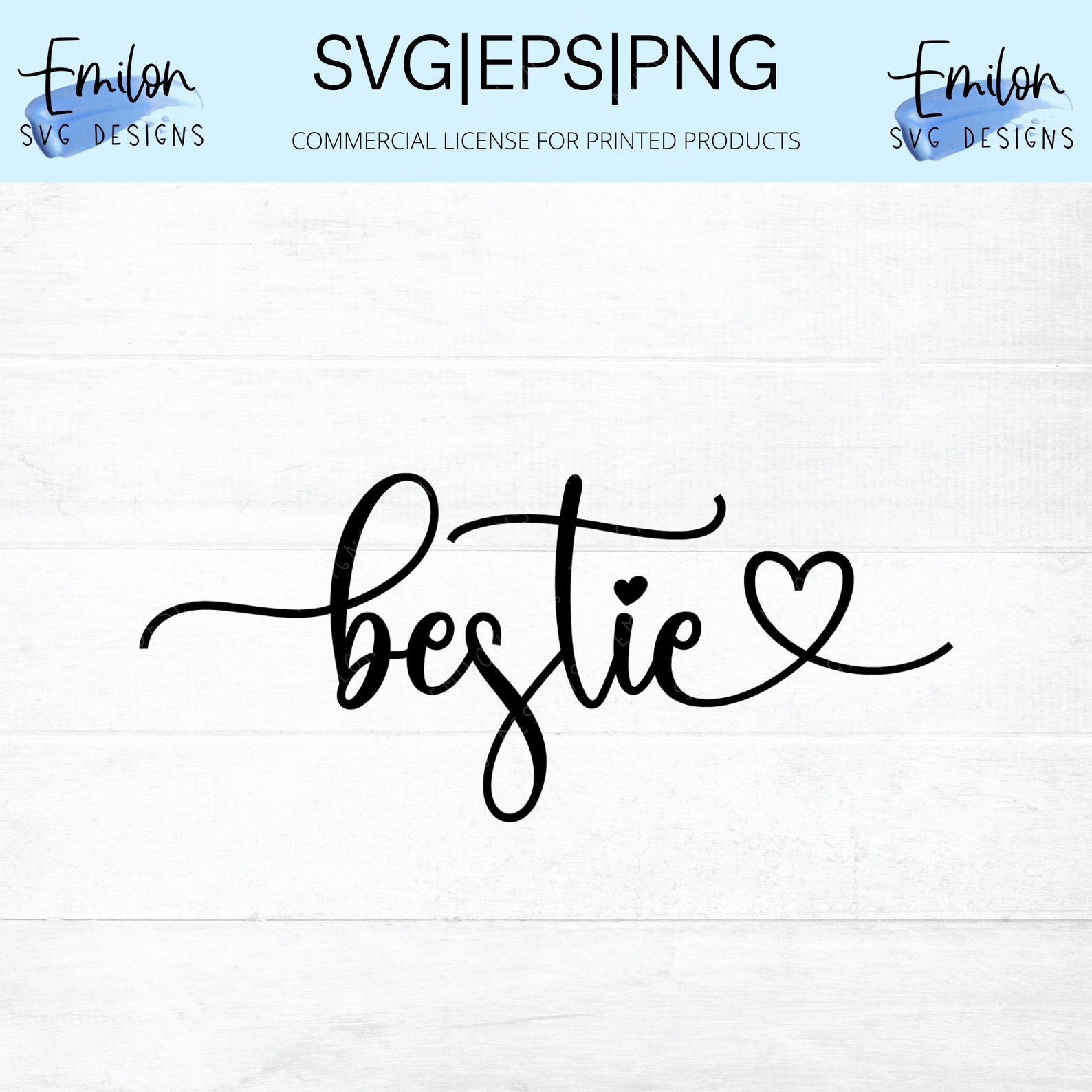 Bestie SVG Cut File for Cricut and Silhouette With Heart - Etsy