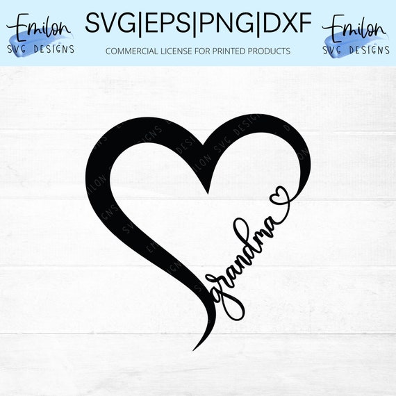 Grandma Heart Svg Cut File For Cricut And Silhouette With Etsy