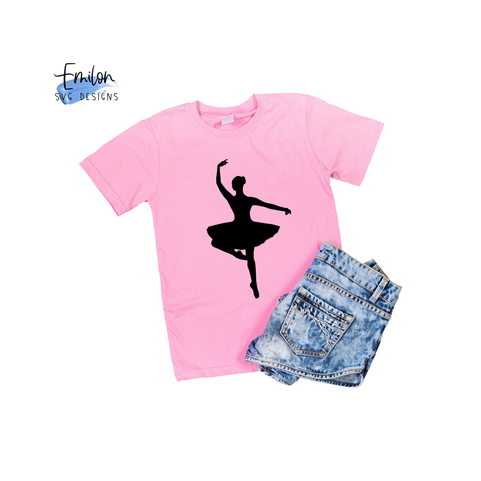 Ballet Dancer SVG in a Passe Balance With Tutu Cut File for Cricut and ...