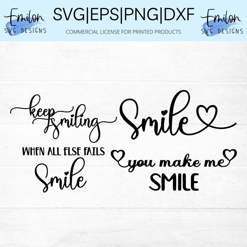Smile SVG Bundle Cut Files for Cricut and Silhouette Keep - Etsy Canada