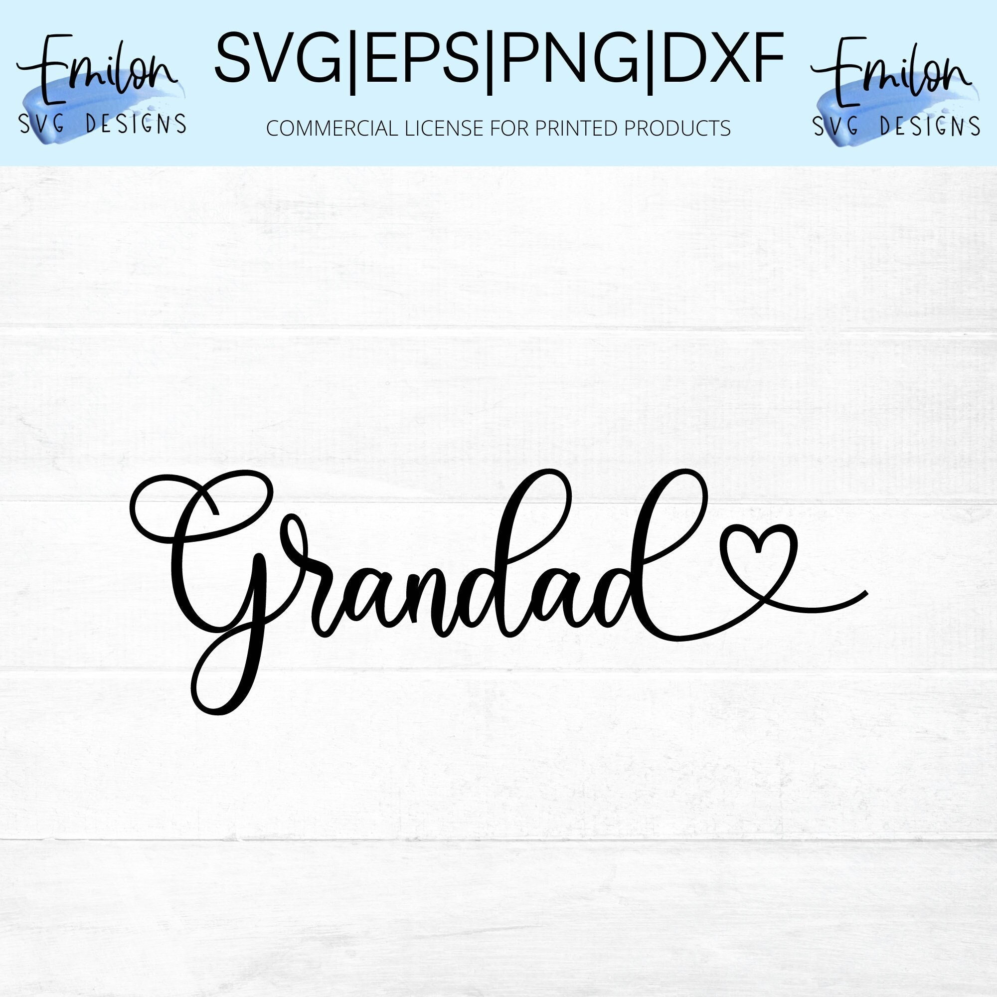 Grandad SVG Cut File for Cricut and Silhouette With Heart - Etsy UK