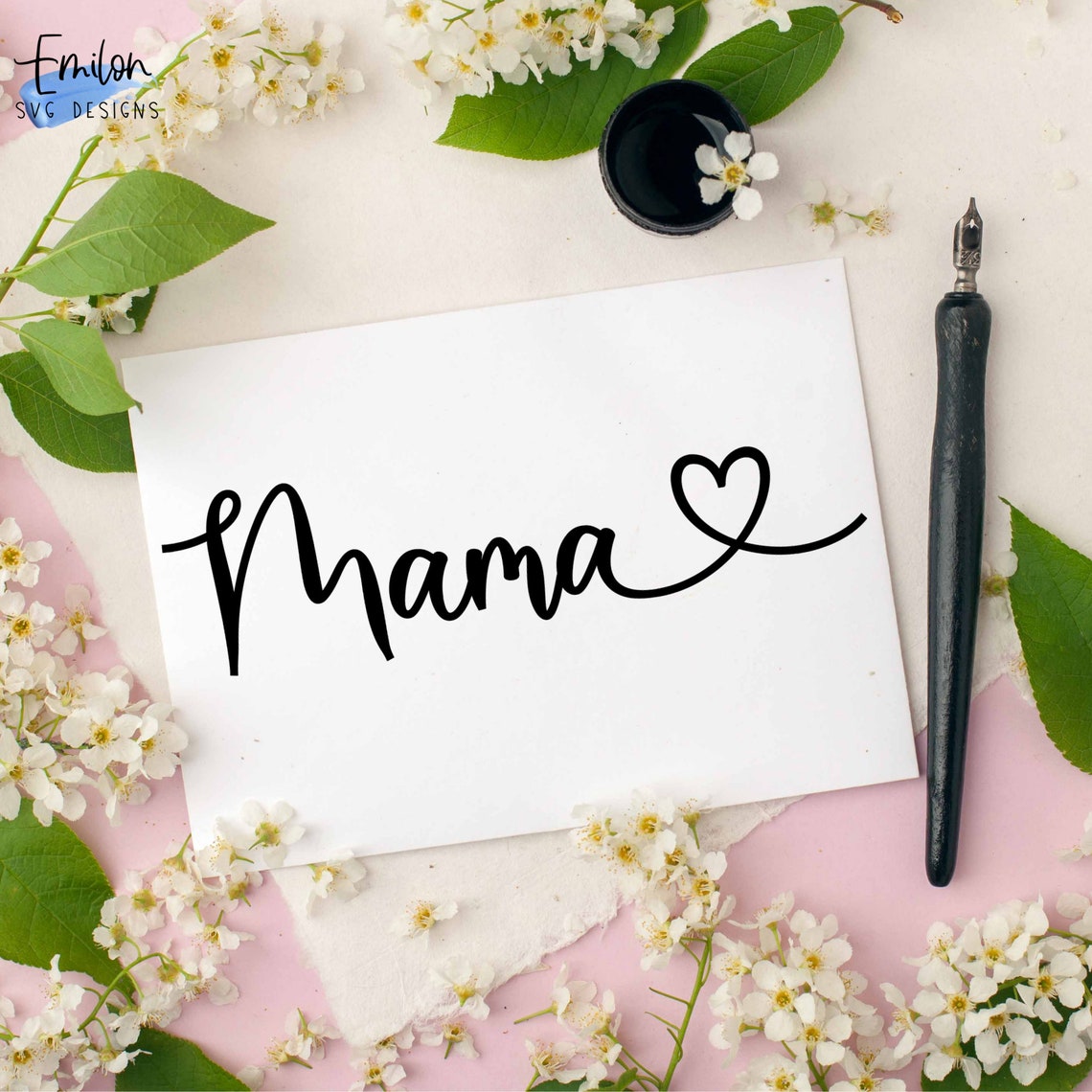 Mama SVG Cut File for Cricut and Silhouette With Heart Detail, PNG, EPS ...