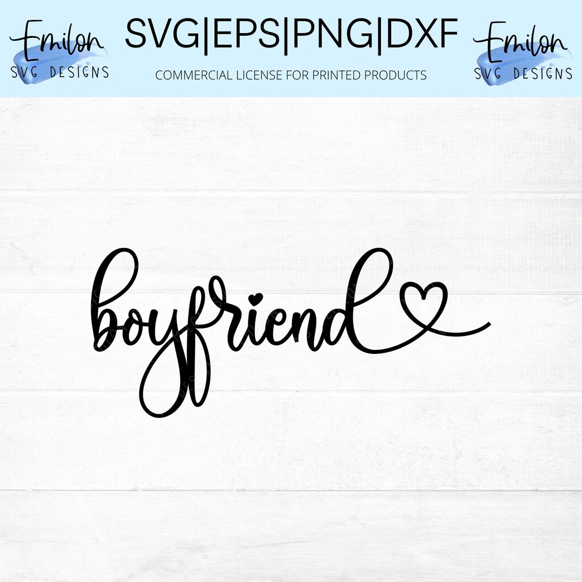 Boyfriend SVG Cut File for Cricut and Silhouette With Heart - Etsy