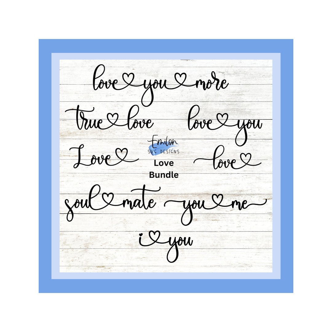 Love SVG Cut File Bundle for Cricut and Silhouette With Heart Detail ...