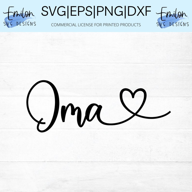 Oma SVG Cut File for Cricut and Silhouette With Heart Detail - Etsy UK