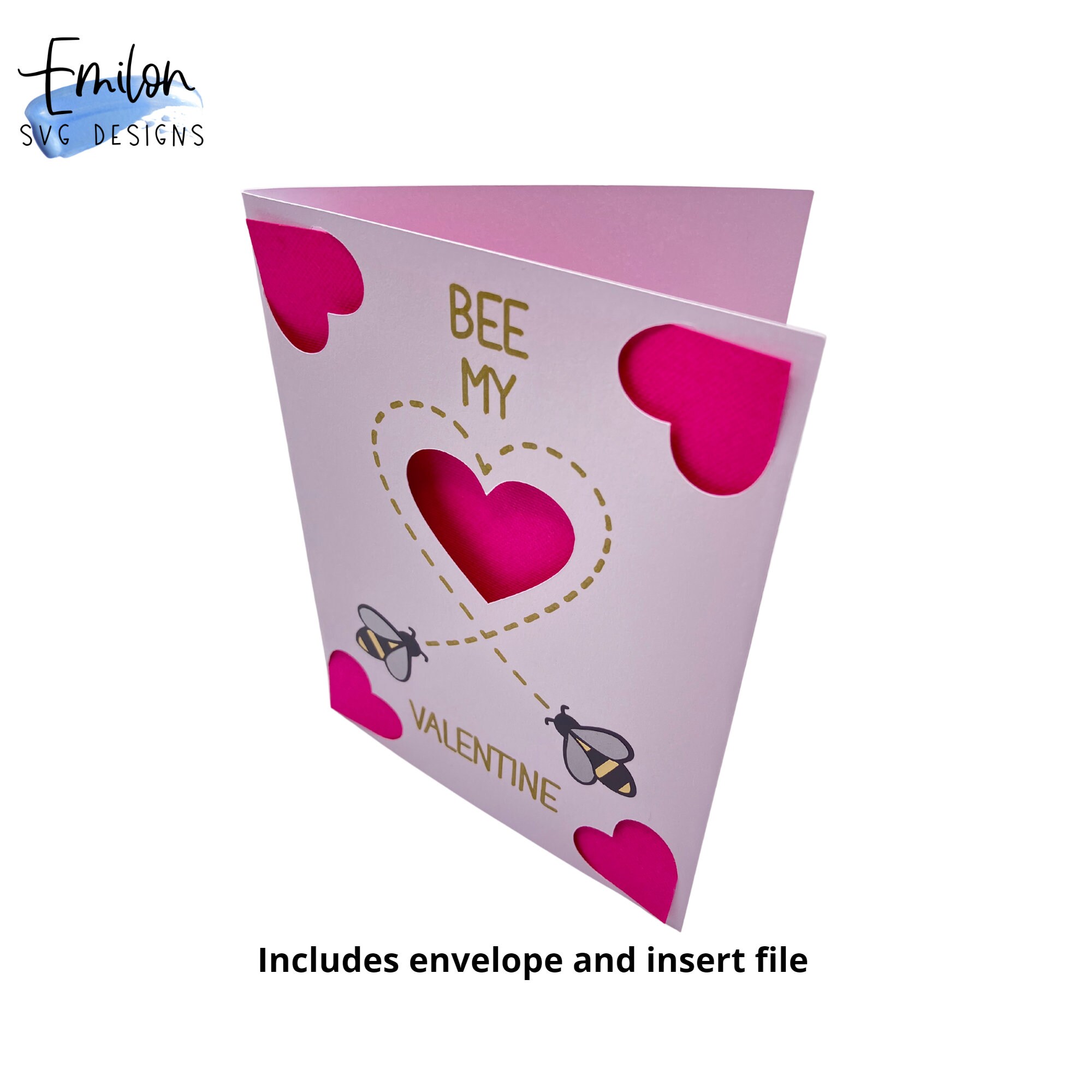 Bee My Valentine Insert Card SVG Cut File | Cricut Joy Compatible ...