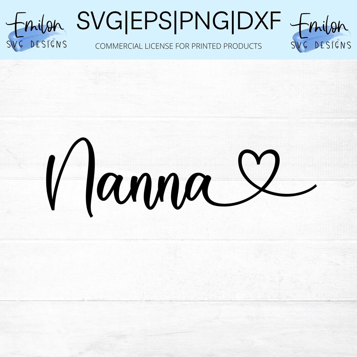 Nanna SVG Cut File for Cricut and Silhouette With Heart - Etsy