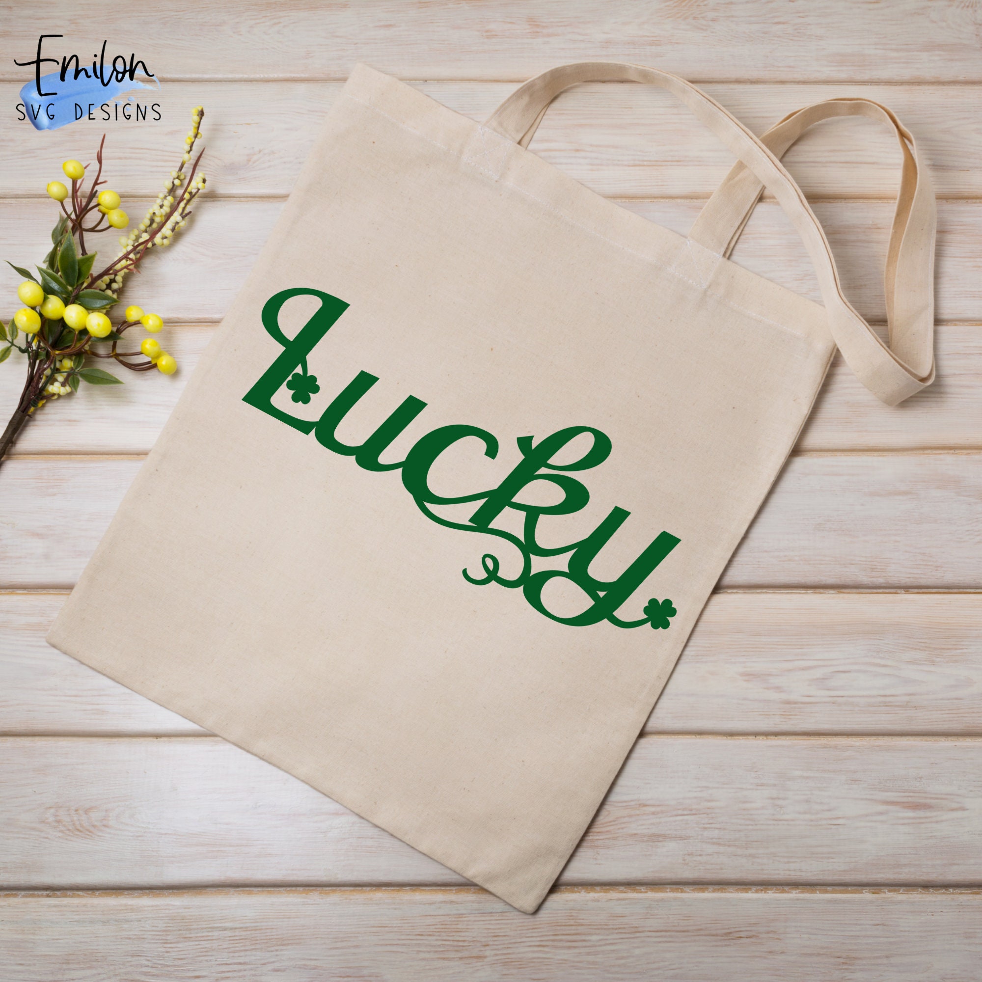 Lucky SVG Cut File for Cricut and Silhouette With Shamrock Detail | St ...