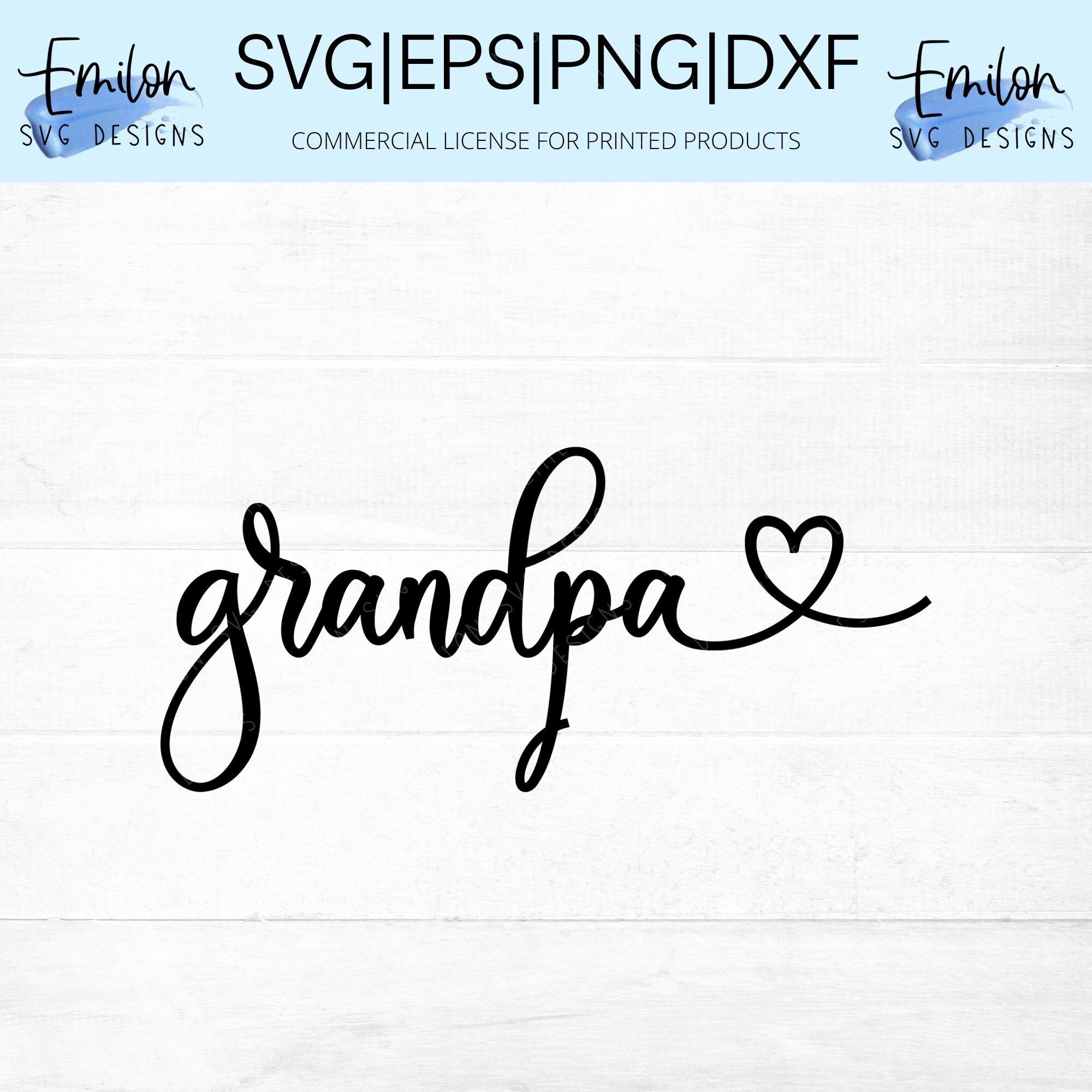 Grandpa SVG Cut File for Cricut and Silhouette With Heart - Etsy UK
