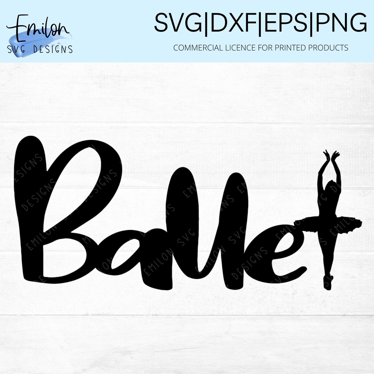 Ballet SVG Cut File With Ballerina in the Word Dance SVG - Etsy
