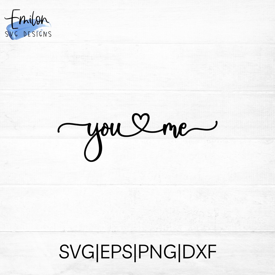 You and Me SVG Cut File for Cricut and Silhouette With Heart Detail ...