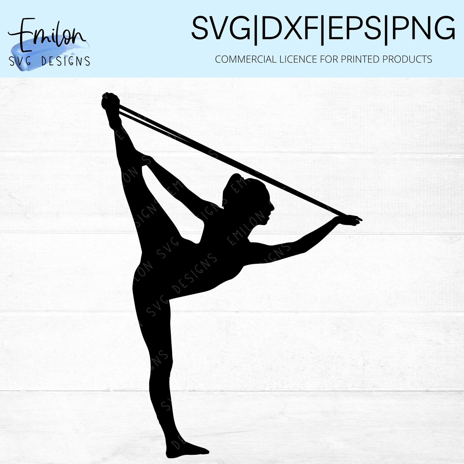 Rhythmic gymnastics rope SVG in a balance Gymnastics SVG | Etsy