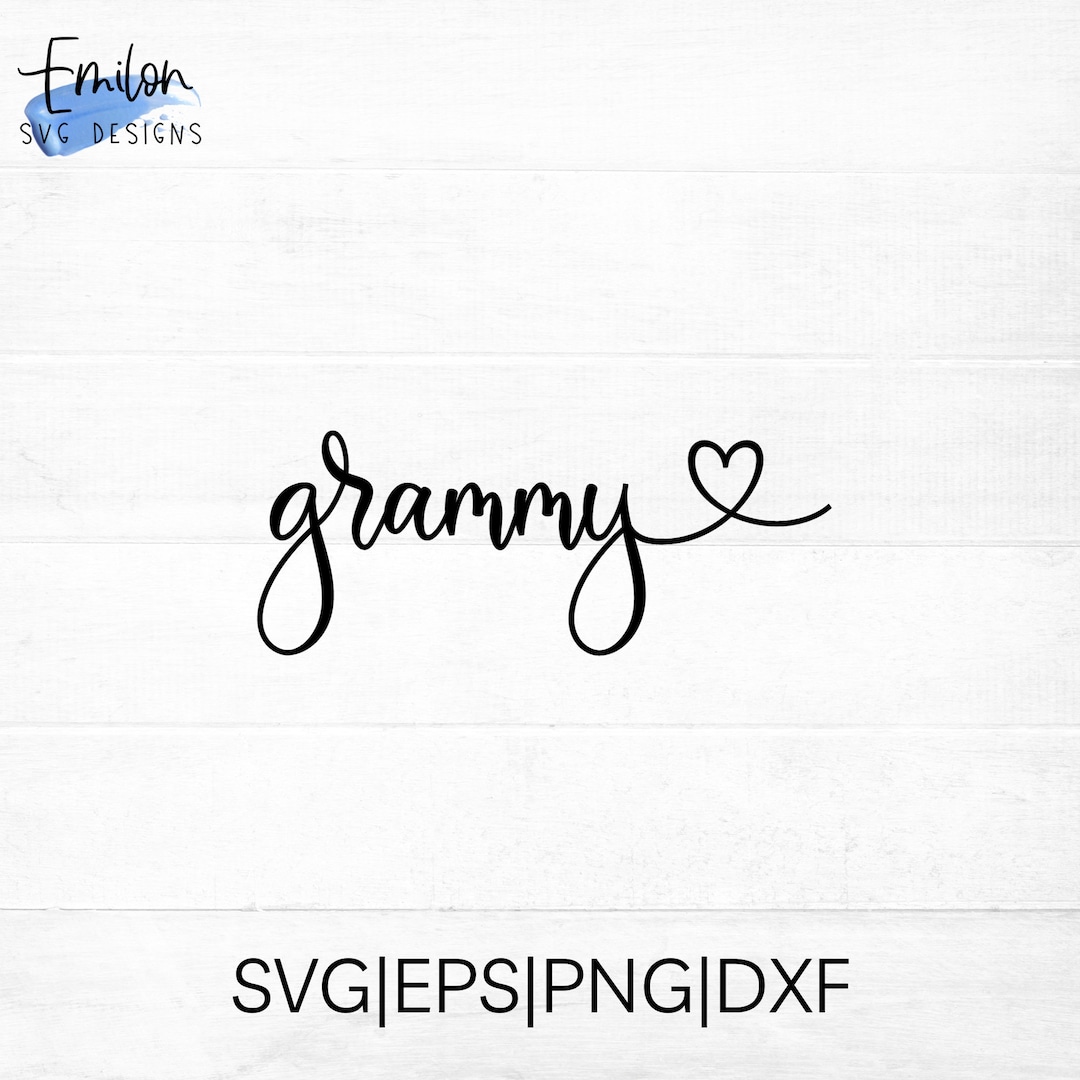 Grammy SVG Cut File for Cricut and Silhouette With Heart Detail, PNG ...