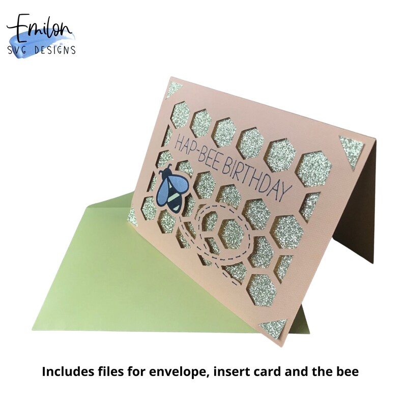 Hap-bee Birthday Insert Card SVG Cut File | Joy Compatible Insert Card ...
