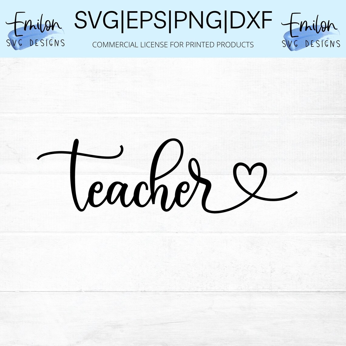 Teacher SVG Cut File for Cricut and Silhouette With Heart - Etsy UK