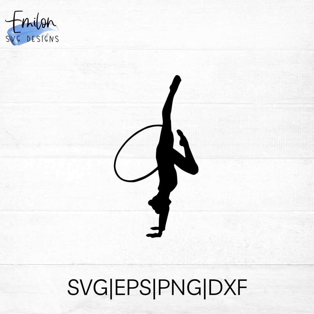 Rhythmic Gymnastics SVG With Hoop Apparatus in Handstand - Gymnastics ...