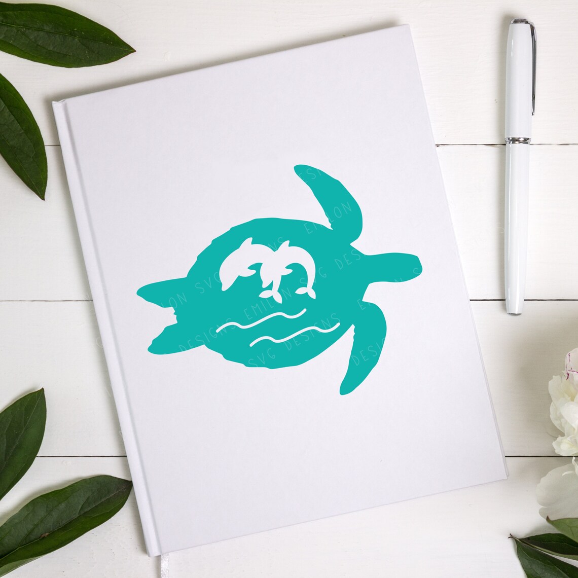 Turtle Svg Bundle With Palm Trees Dolphins and Turtles Cut | Etsy