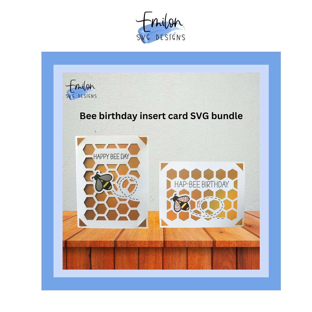 Bee Birthday Insert Card Bundle SVG Cut Files | Joy Compatible Using ...