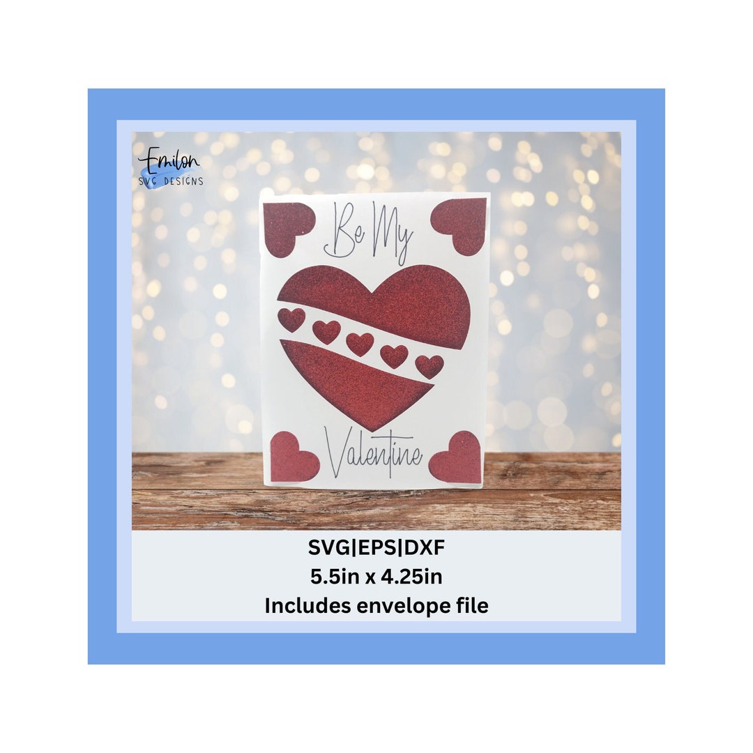Be My Valentine Insert Card SVG Cut File | Cricut Joy Compatible ...