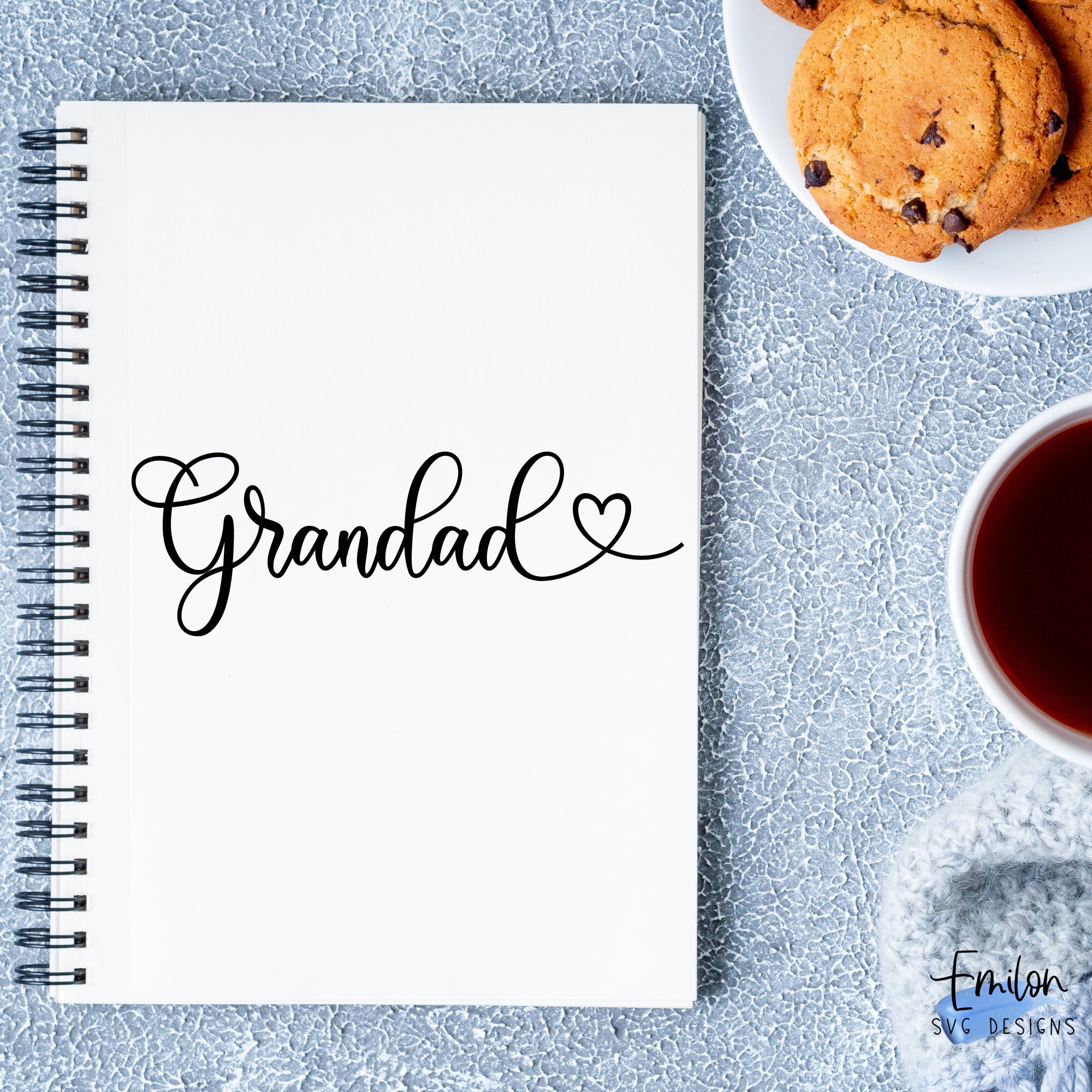 Grandad SVG Cut File for Cricut and Silhouette With Heart Detail, PNG ...
