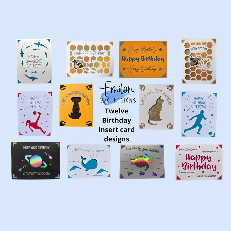 34 Designs Mega Insert Card SVG Cut File Bundle Cricut Joy - Etsy