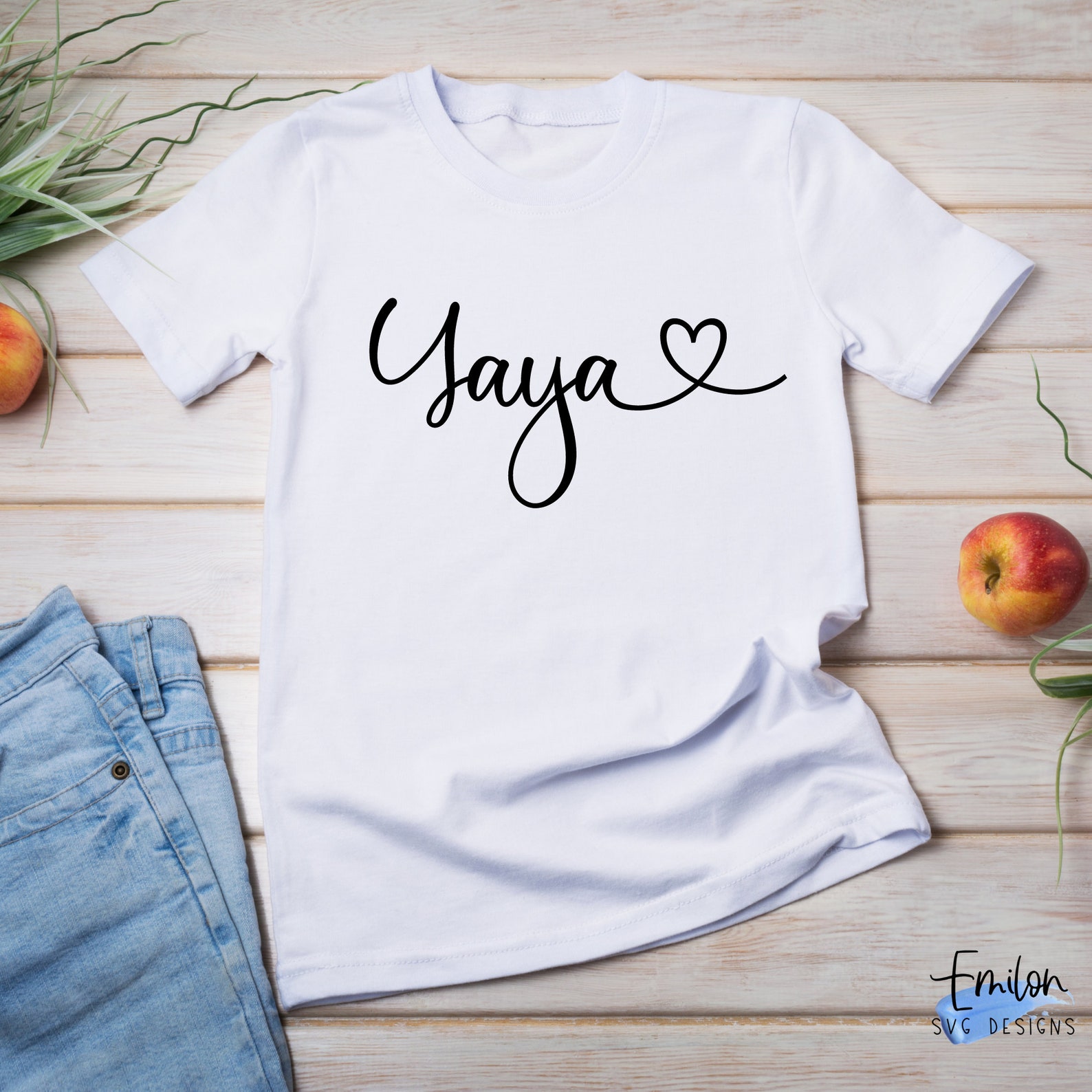 Yaya SVG Cut File for Cricut and Silhouette With Heart Detail - Etsy