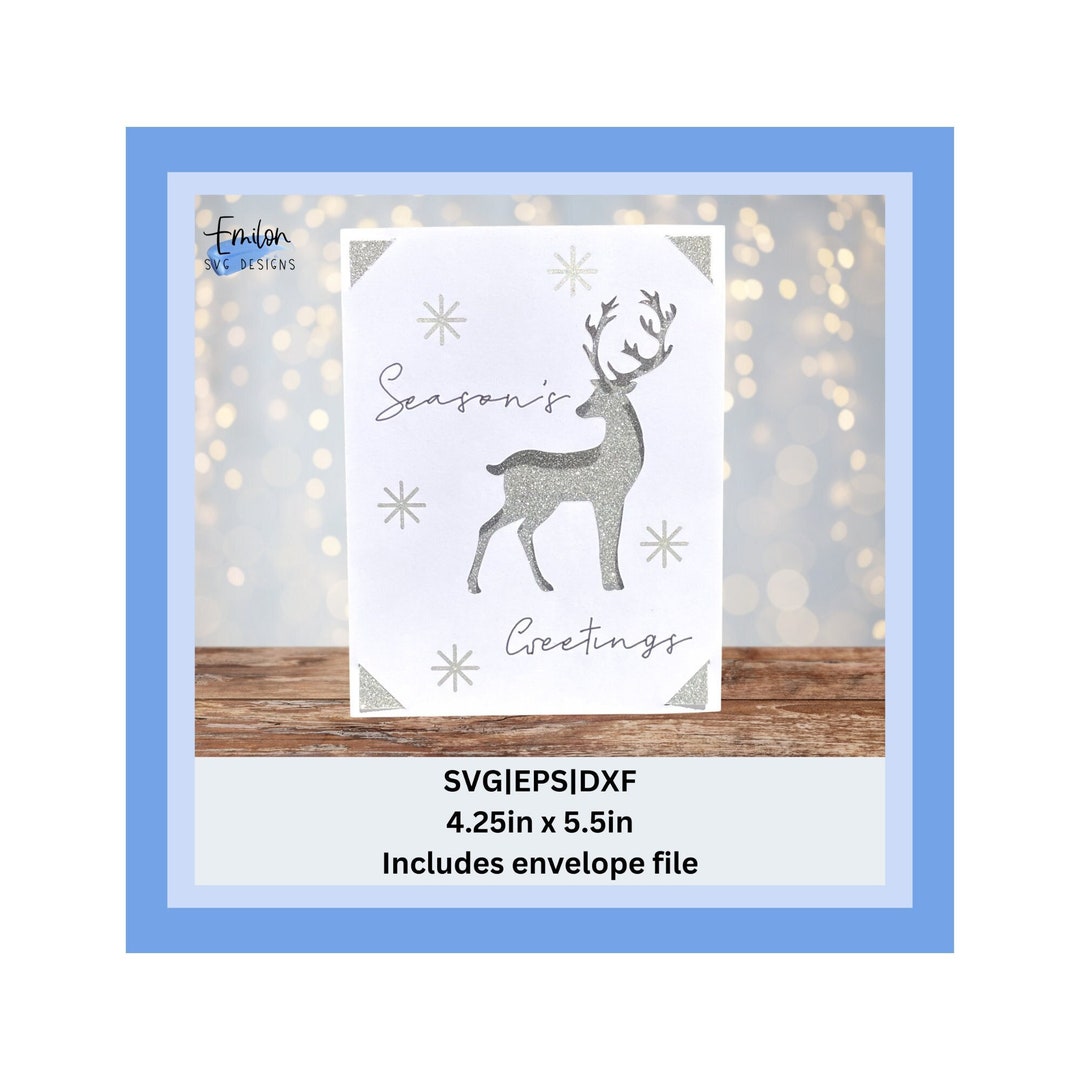 Season's Greetings Reindeer Insert Card SVG Cut File for Cricut and ...