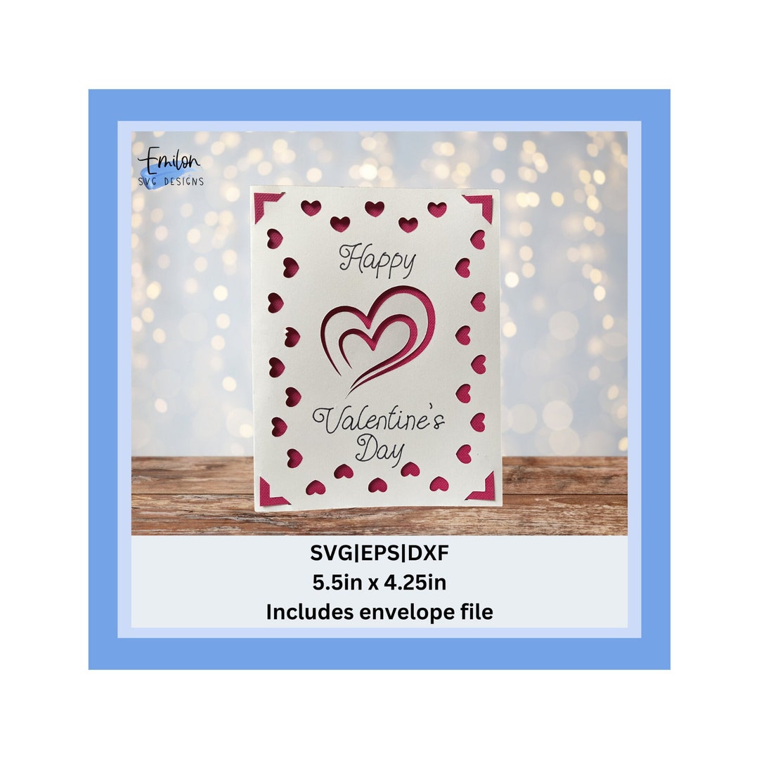 Happy Valentine's Day Insert Card SVG Cut File | Cricut Joy Compatible ...