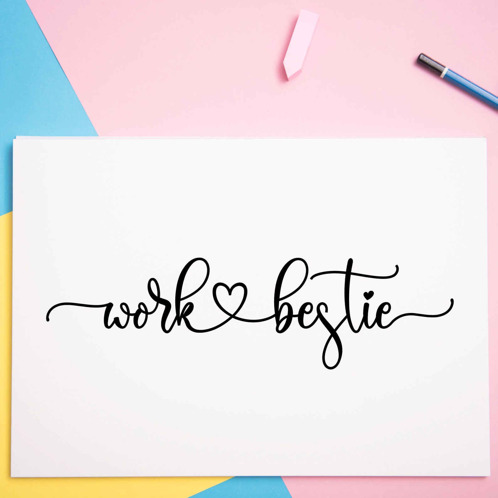 Work Bestie SVG Cut File for Cricut and Silhouette With Heart Detail ...