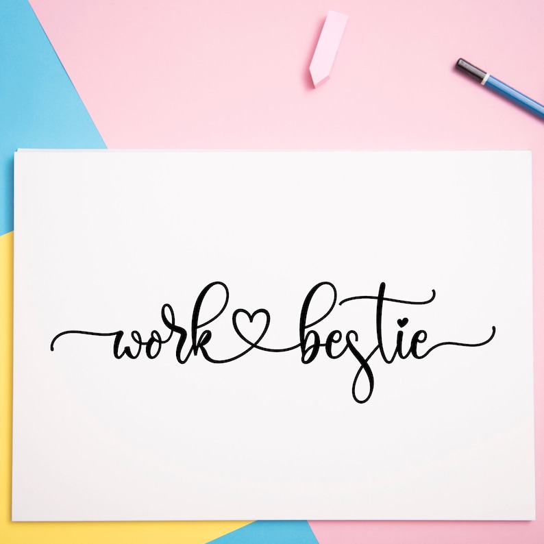 Work Bestie SVG Cut File for Cricut and Silhouette With Heart - Etsy