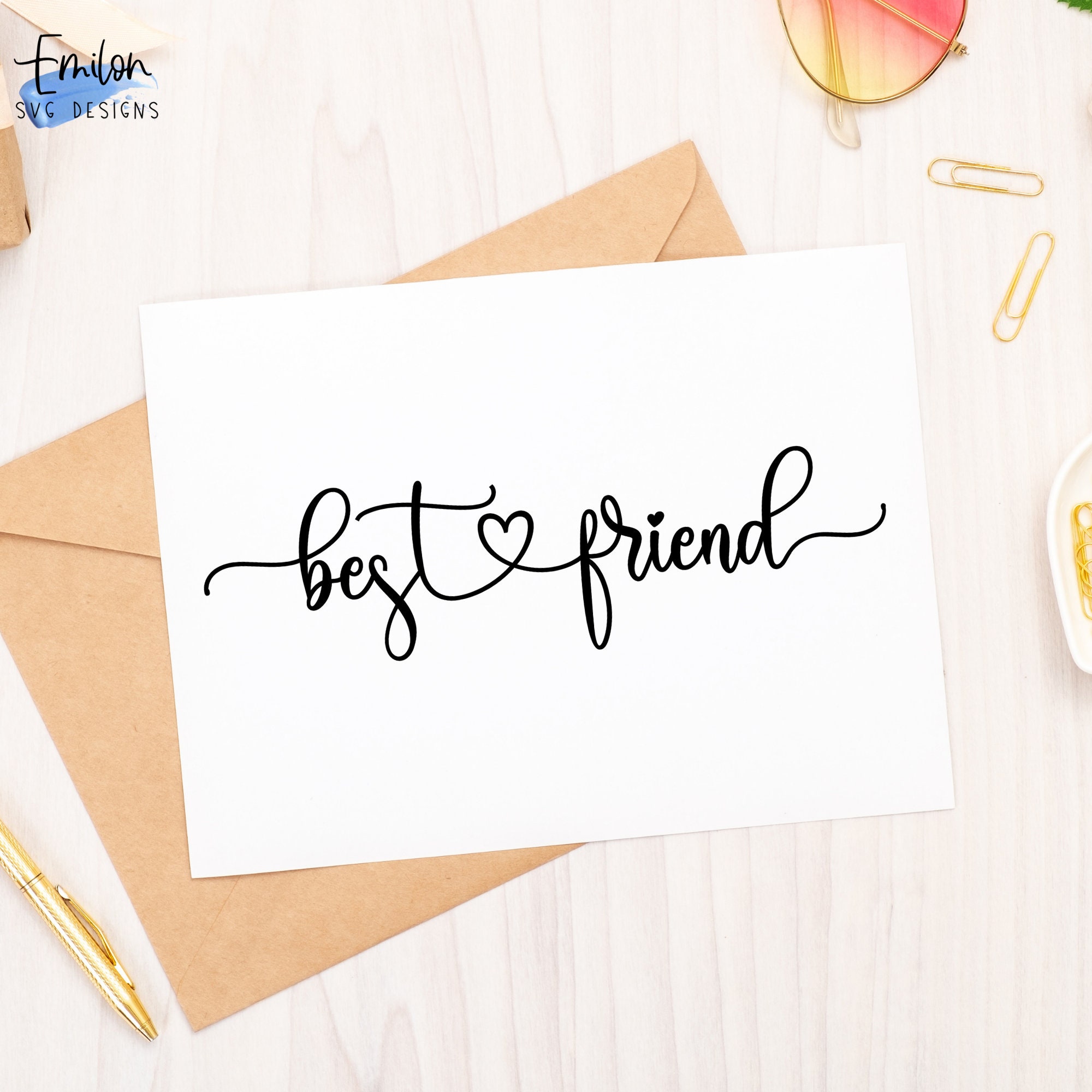 Best Friend SVG Cut File for Cricut and Silhouette With Heart | Etsy