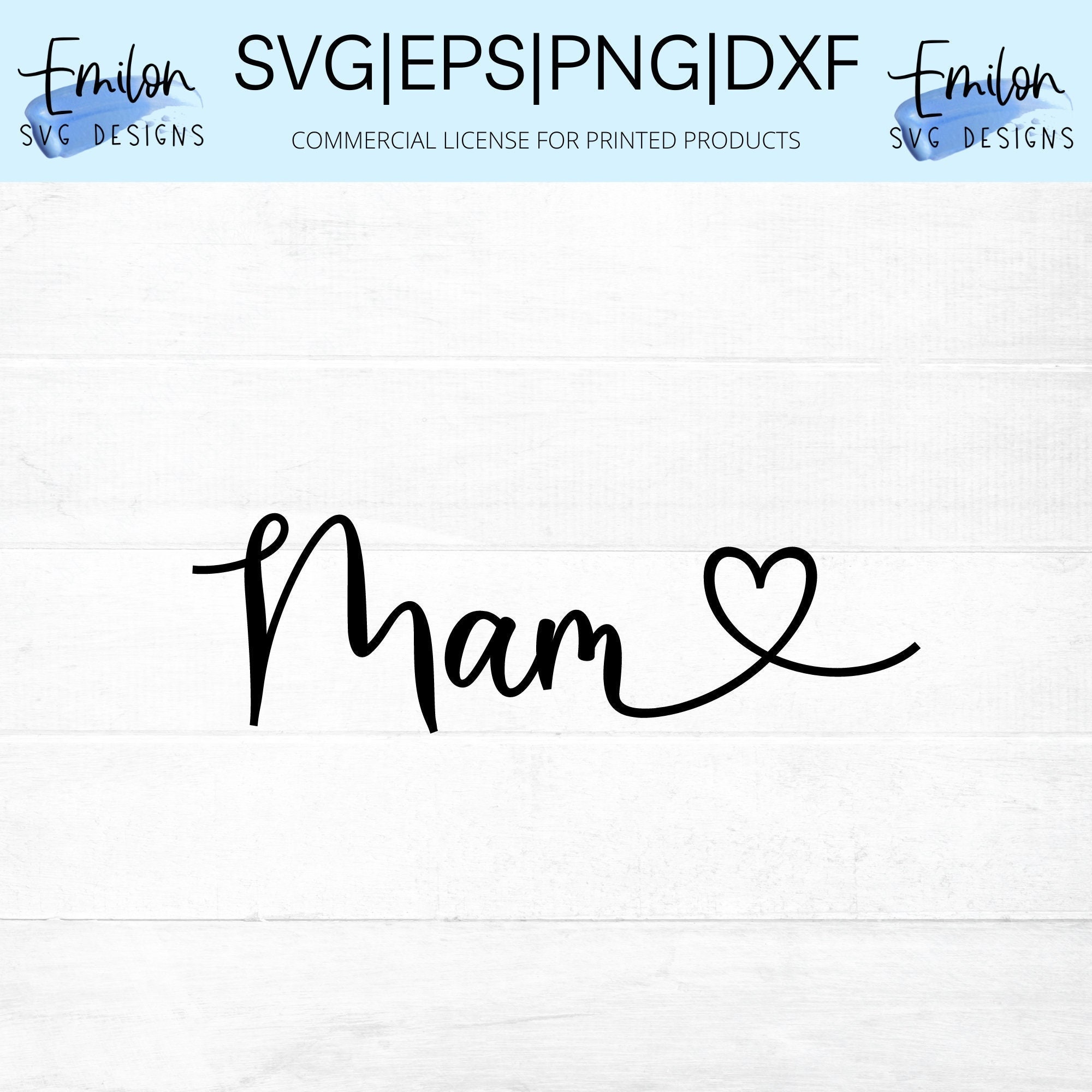 Mam SVG Cut File for Cricut and Silhouette With Heart Detail - Etsy Canada
